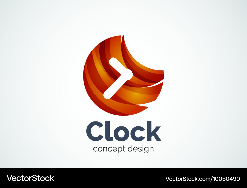 Clock logo template time management business Vector Image