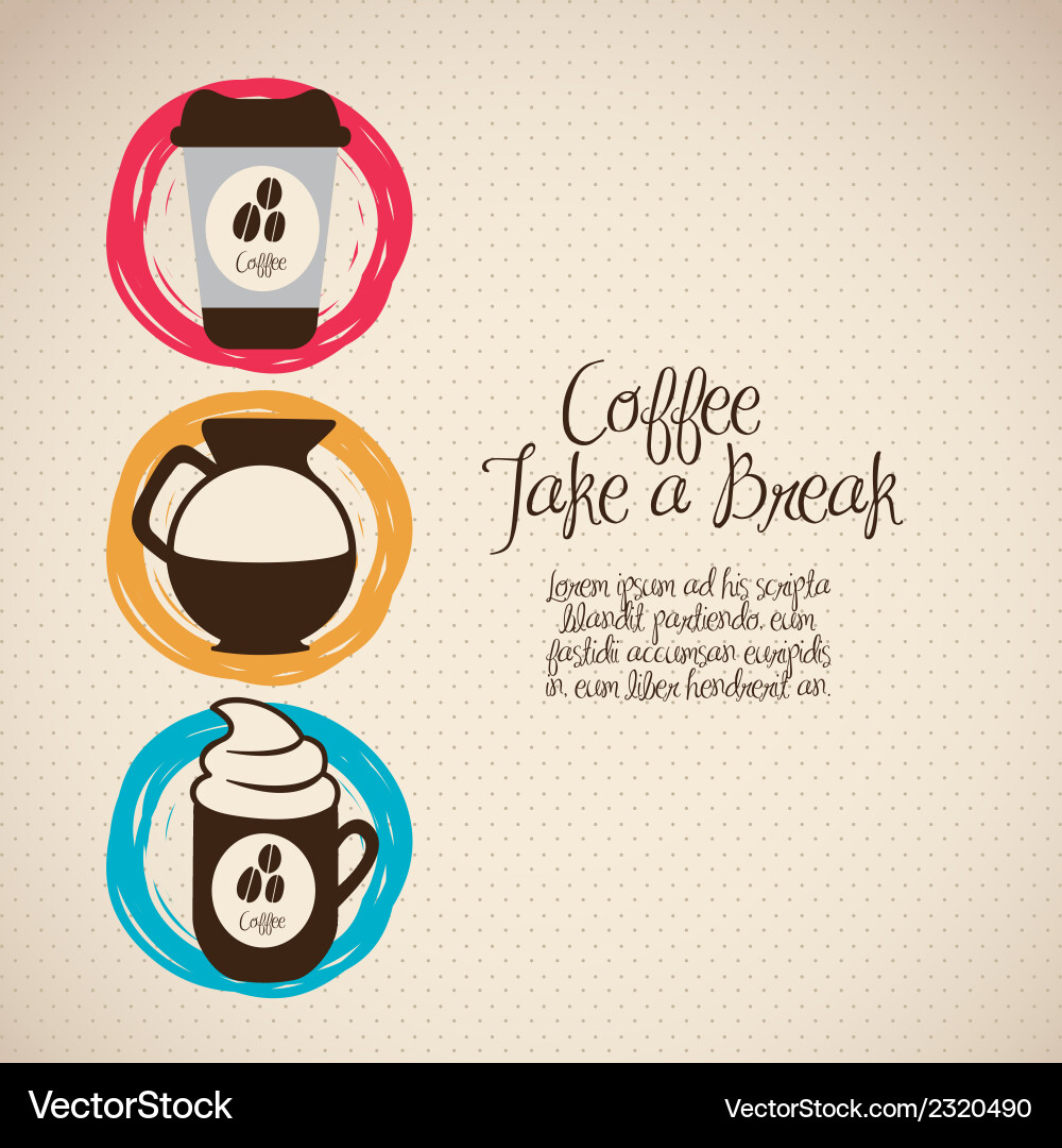 Coffee icons isolated on beige background Vector Image