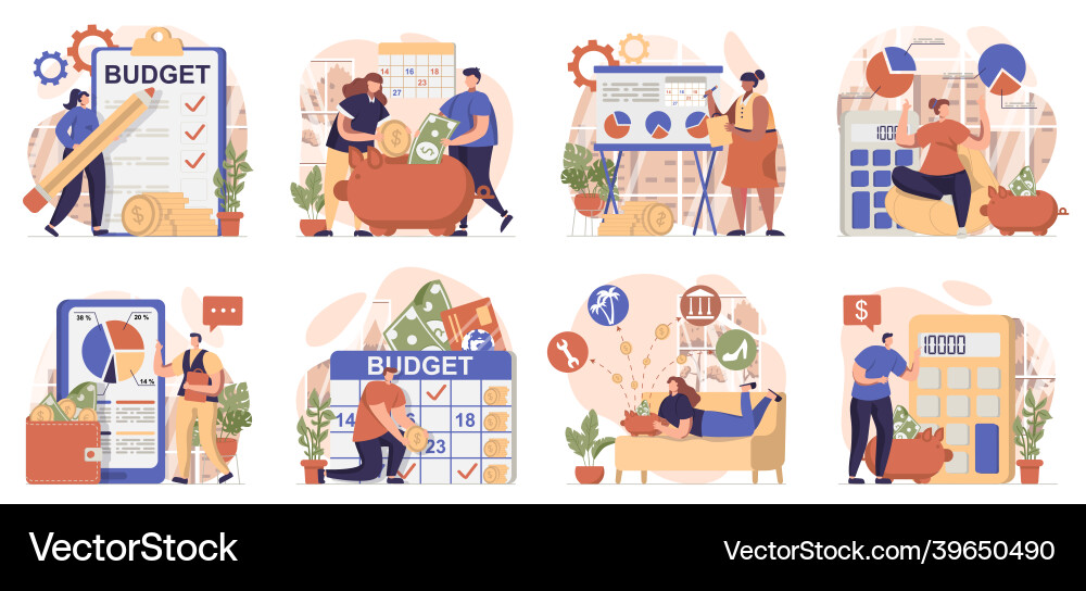 Financial Planning & Budgeting Concepts Vector Image
