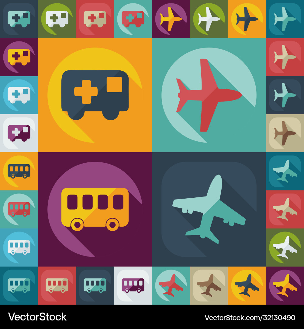 Flat modern design with shadow icon plane Vector Image