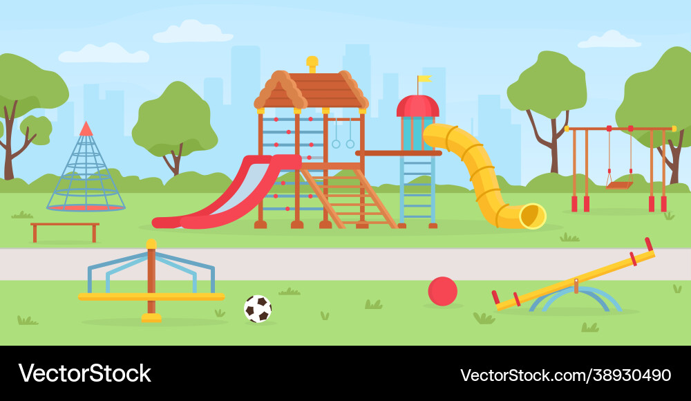 Kids Playground Scene Royalty Free Vector Image