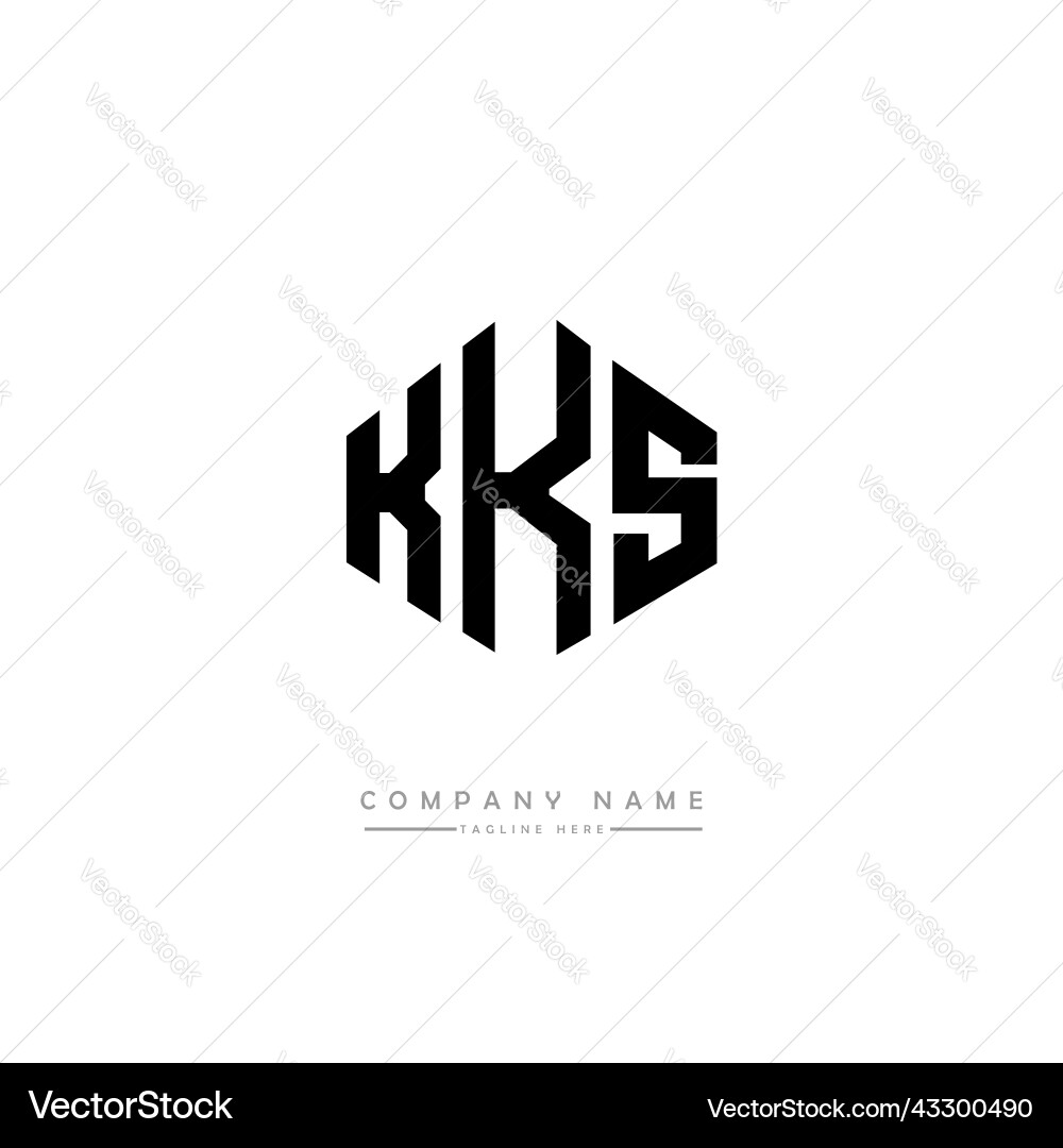Kks letter logo design with polygon shape Vector Image