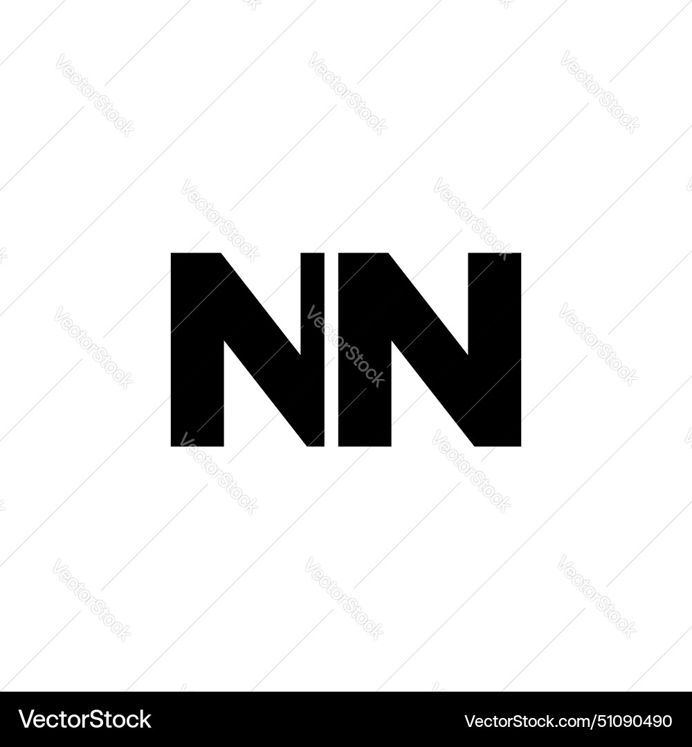 Letter n and nn logo design template minimal Vector Image