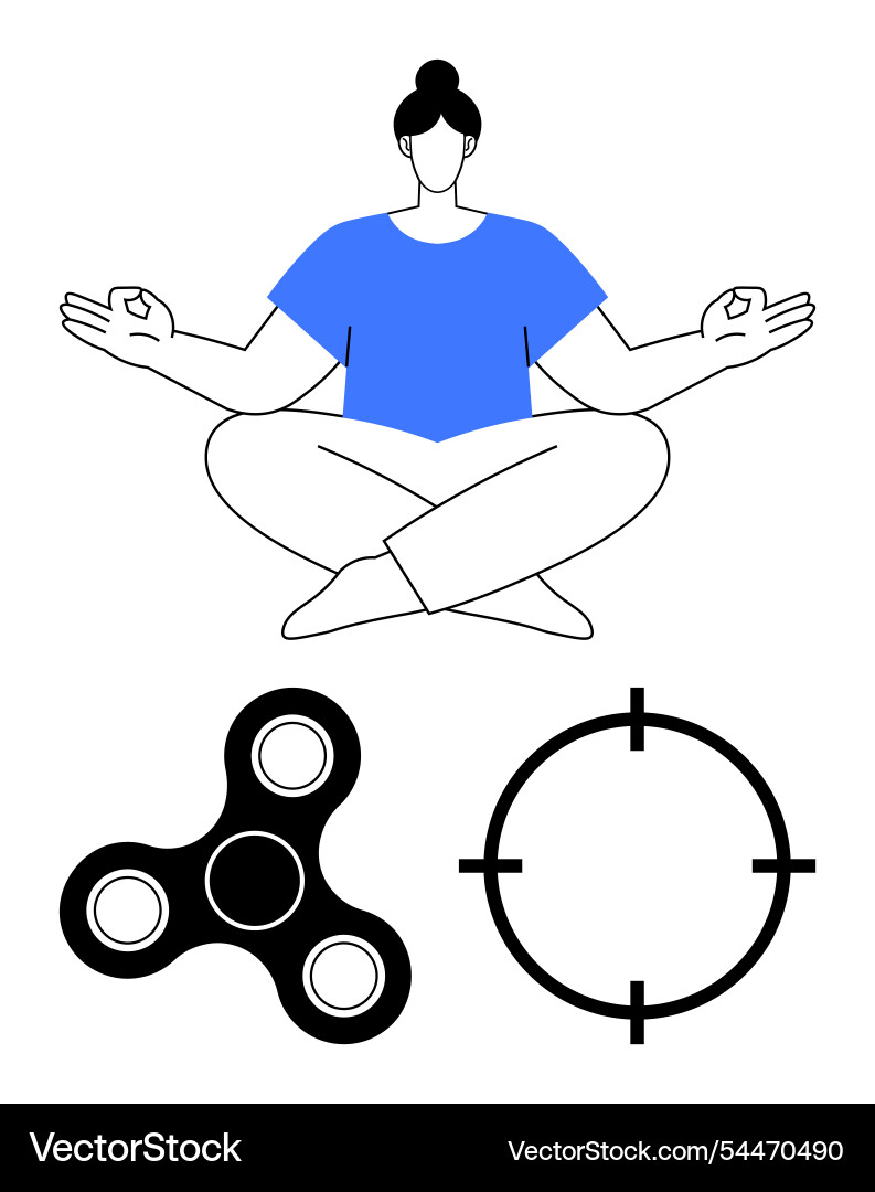Meditation focus and playfulness represented Vector Image