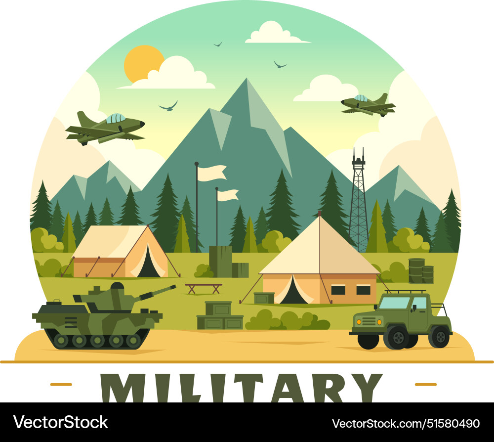 Military army forces featuring soldiers weapons Vector Image