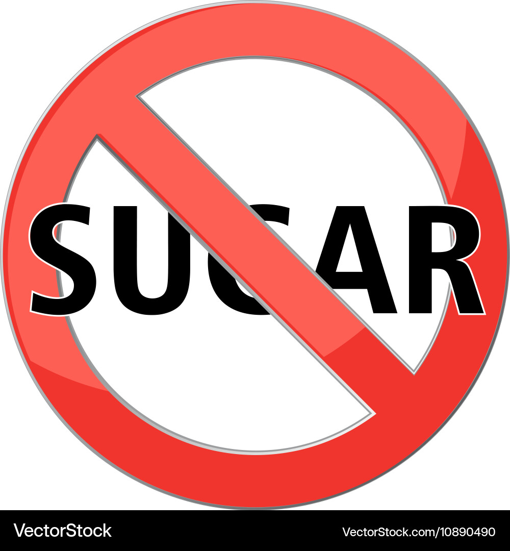 No Sugar Sign - Stop Sugar Royalty Free Vector Image