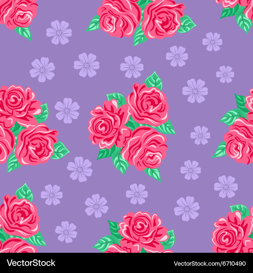 Pink roses seamless background Royalty Free Vector Image