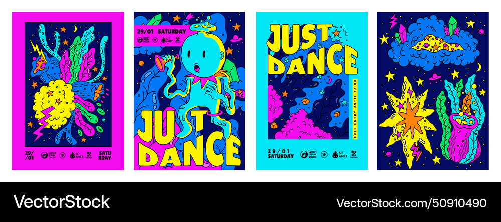 Psychedelic Dance Party Royalty Free Vector Image