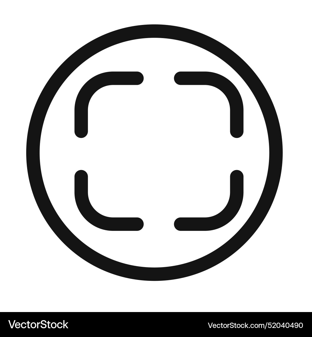 Scan button icon black and white sign Royalty Free Vector