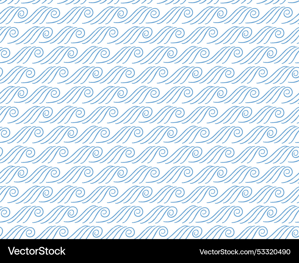 Seamless pattern with doodle waves Royalty Free Vector Image