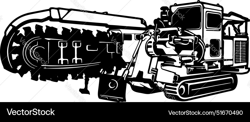 Trencher - equipment special vehicles heavy Vector Image