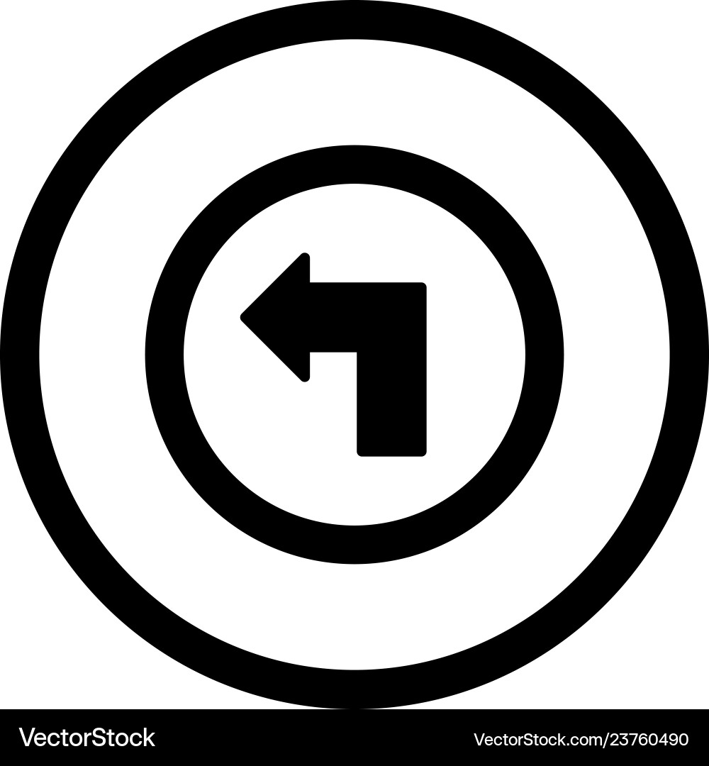Turn to the left icon Royalty Free Vector Image