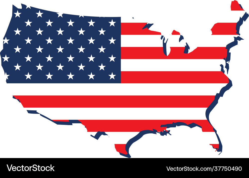 Usa map and flag Royalty Free Vector Image - VectorStock