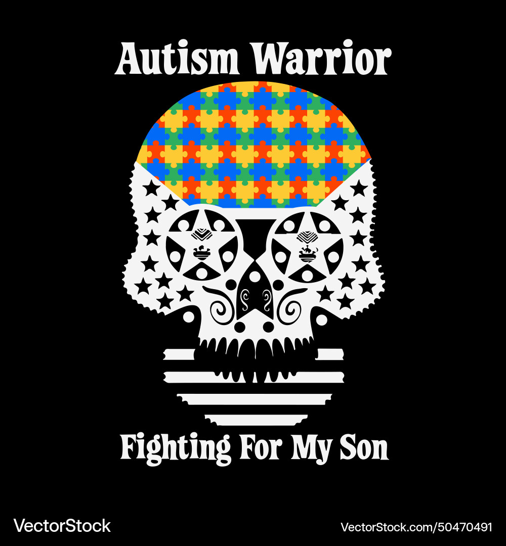Autism warrior fighting for my son Royalty Free Vector Image