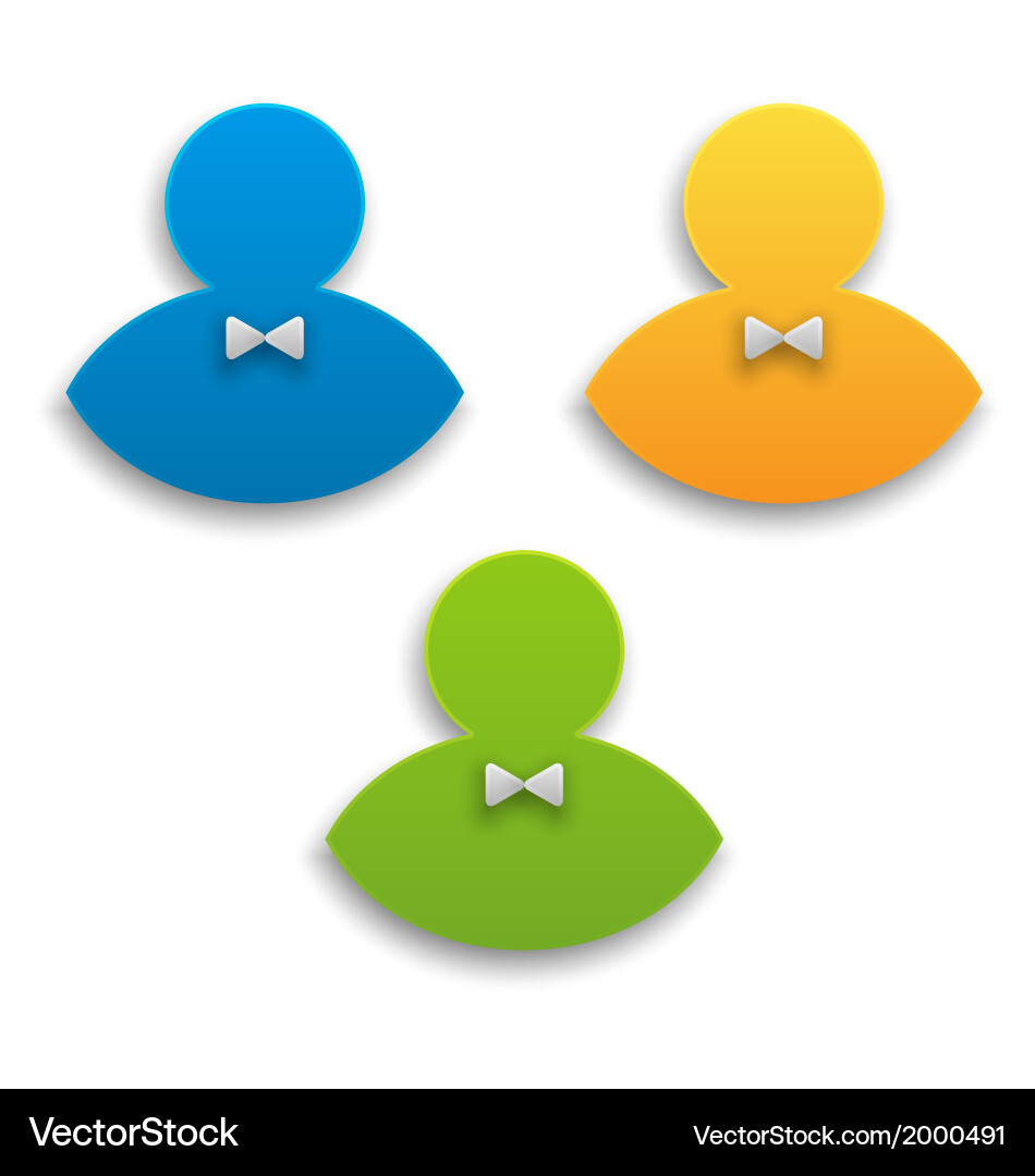 Colorful user icons persons symbol Royalty Free Vector Image
