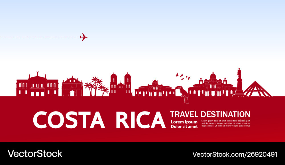 Costa rica travel destination Royalty Free Vector Image
