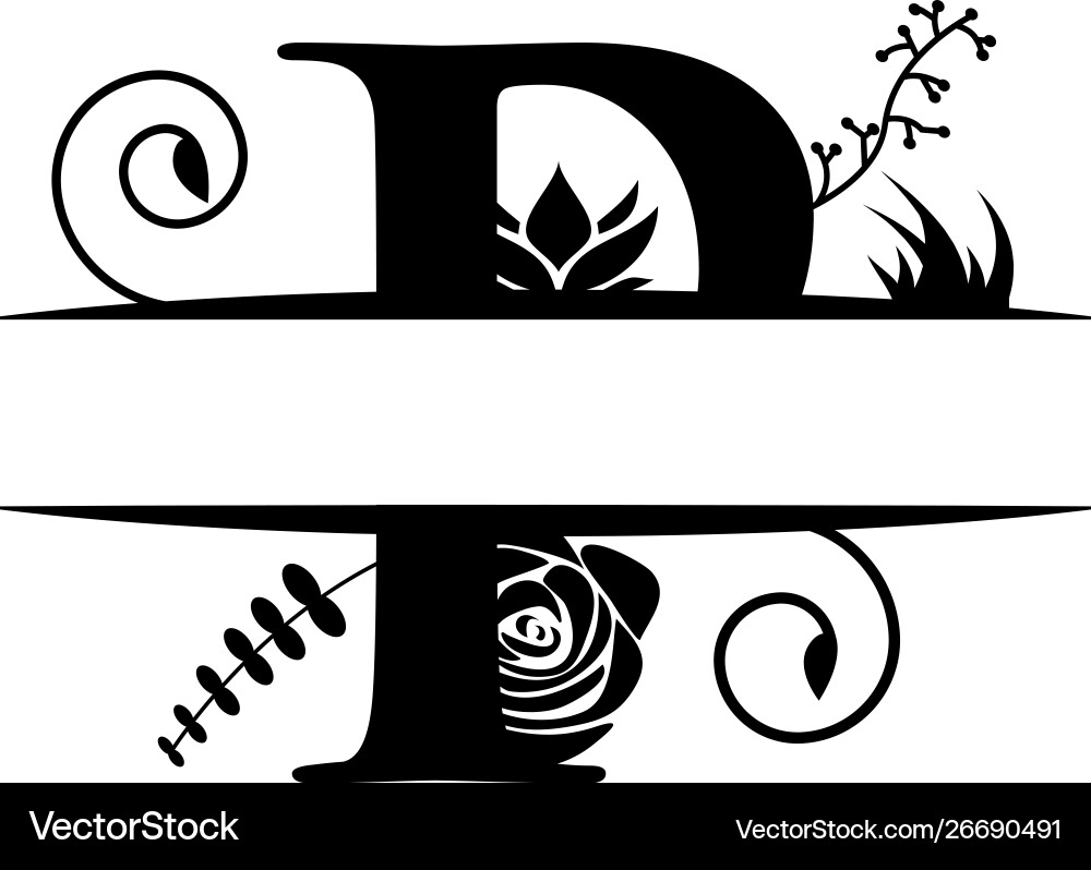 Decorative monogram split letter graphic design Vector Image