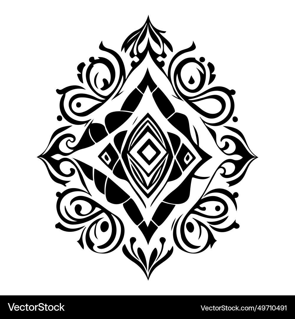 Diamond pattern ornament batik design element Vector Image