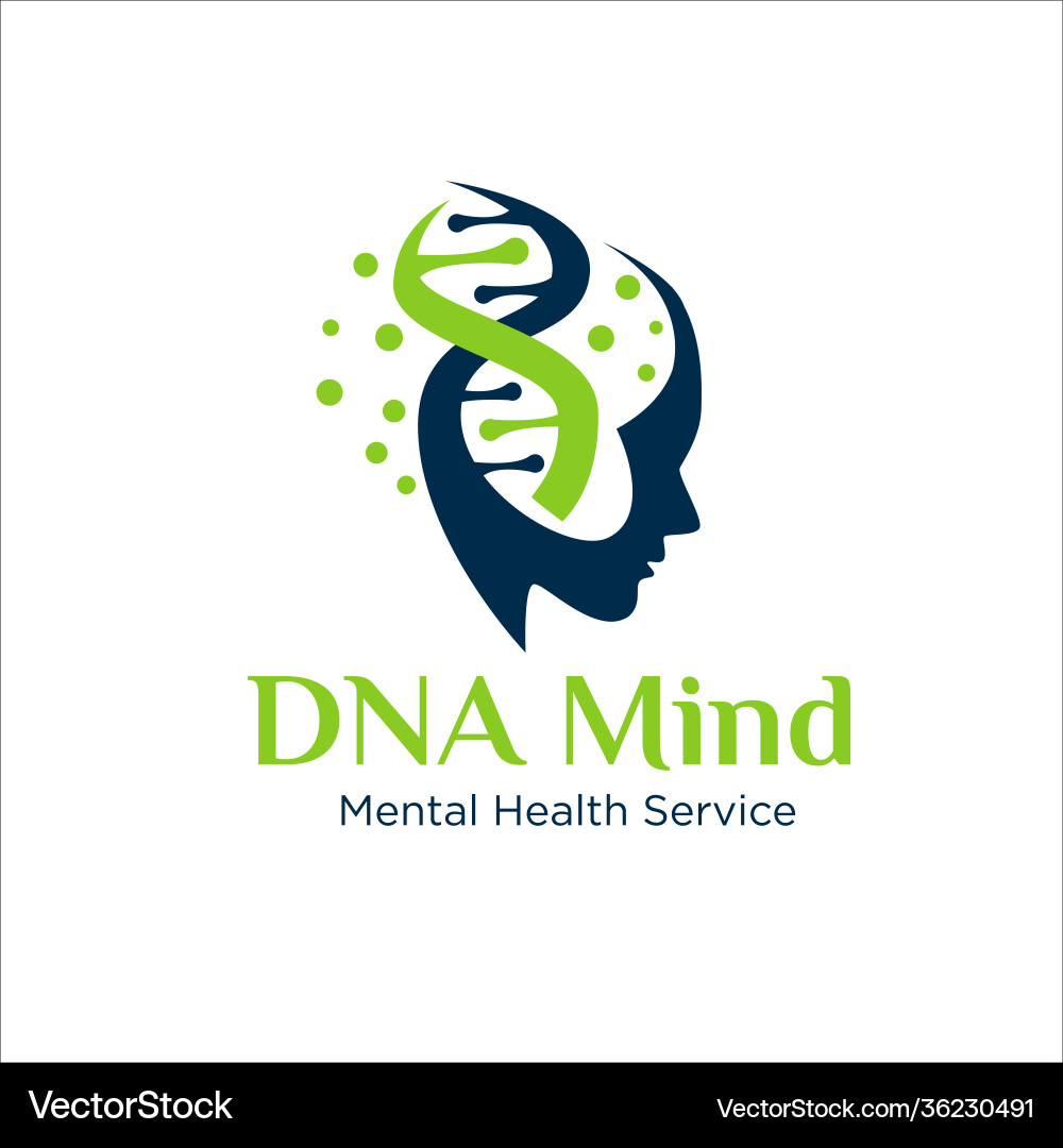 Gene health mind logo designs simple modern Vector Image
