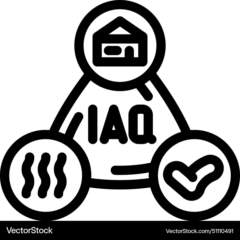 Indoor air quality iaq line icon Royalty Free Vector Image