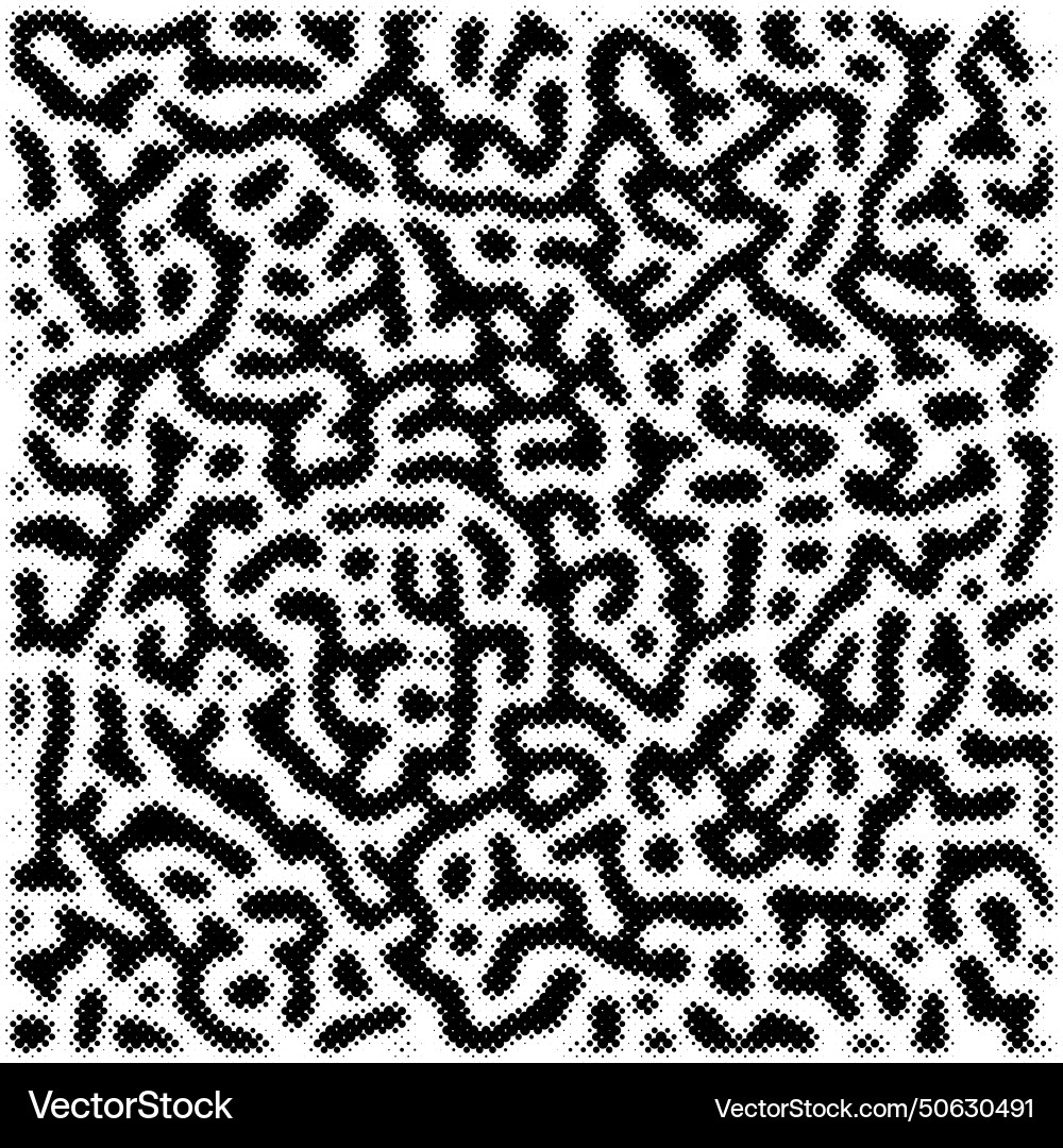 Intricate maze-like halftone design Royalty Free Vector