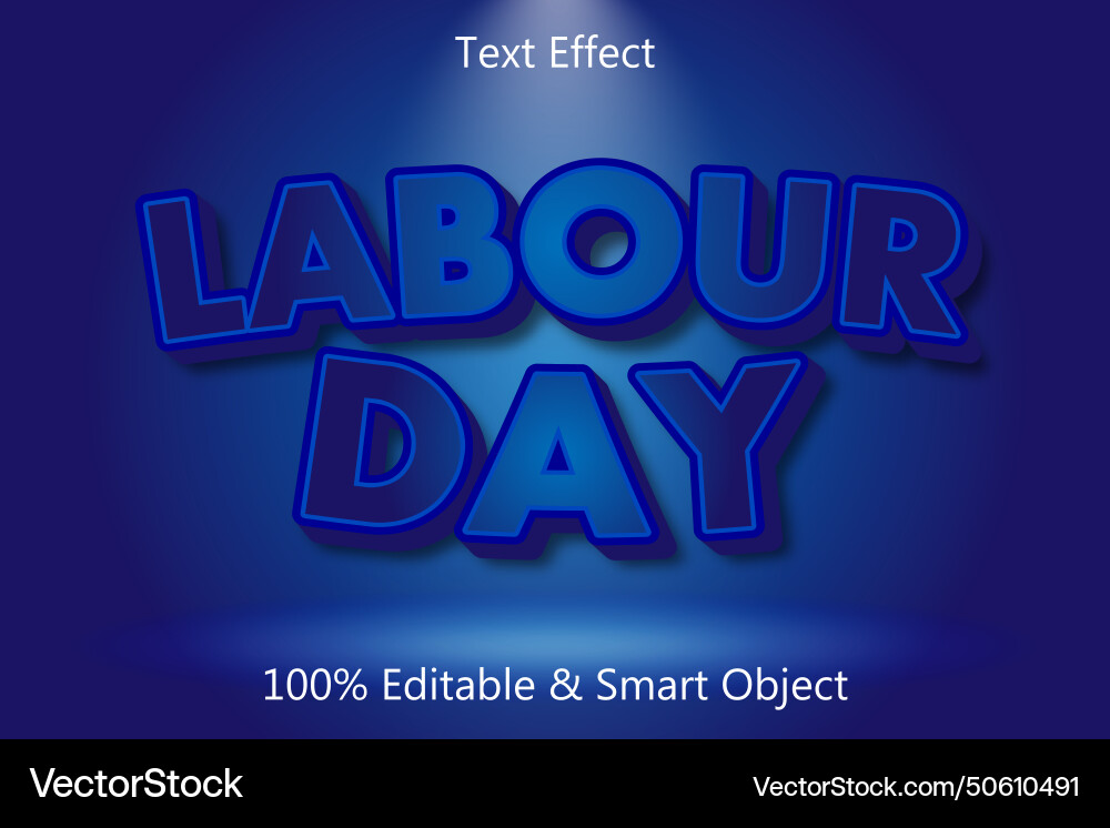 Labor day text effect 3d emboss modern style Vector Image