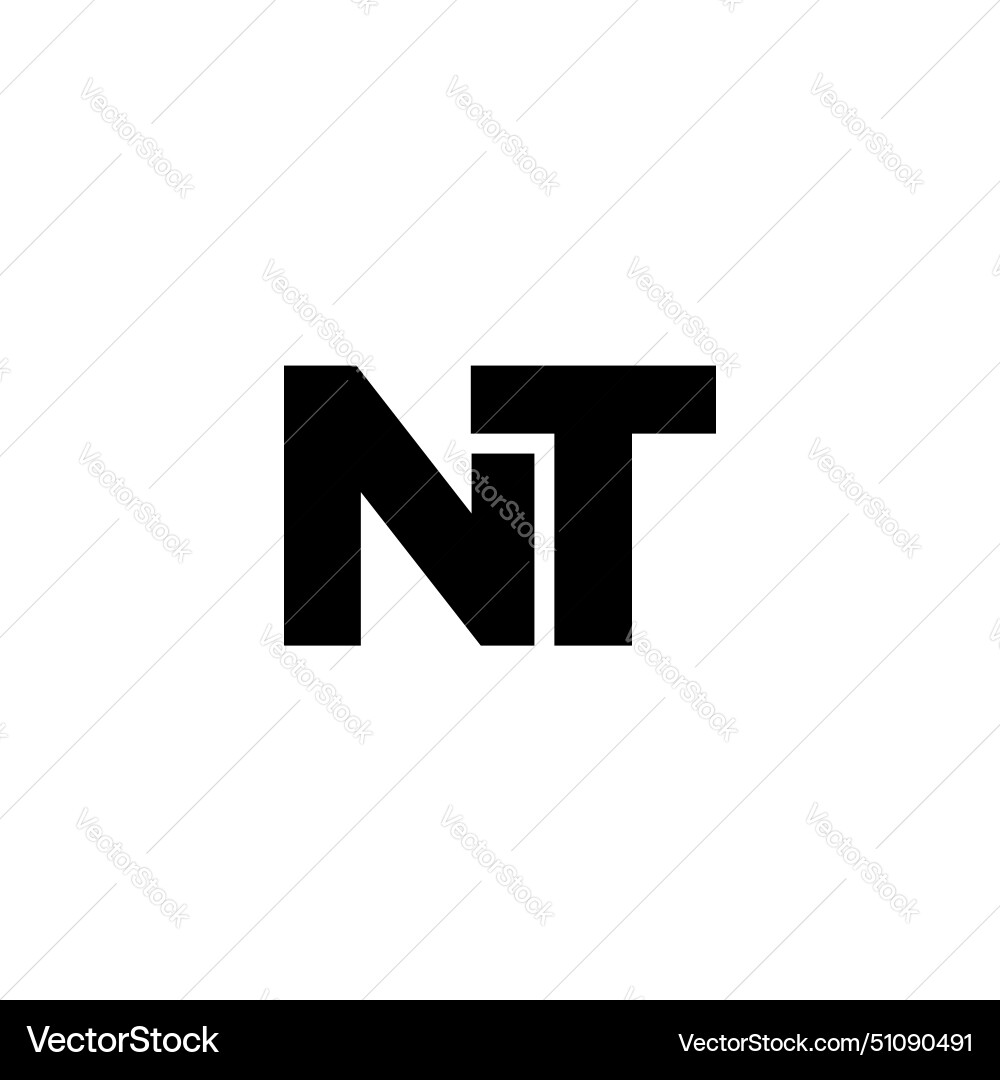 Letter n and t nt logo design template minimal Vector Image