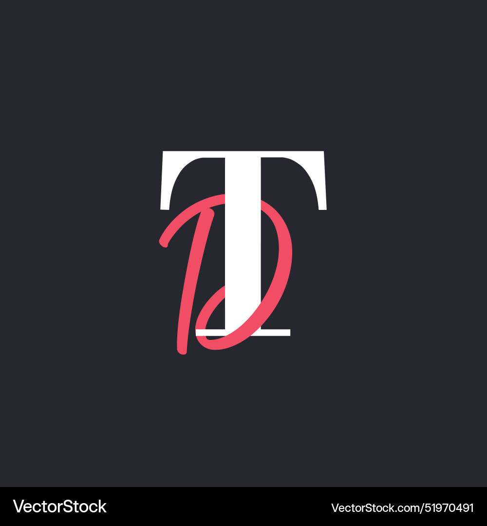 Letter td logo perfectly blended initials Vector Image