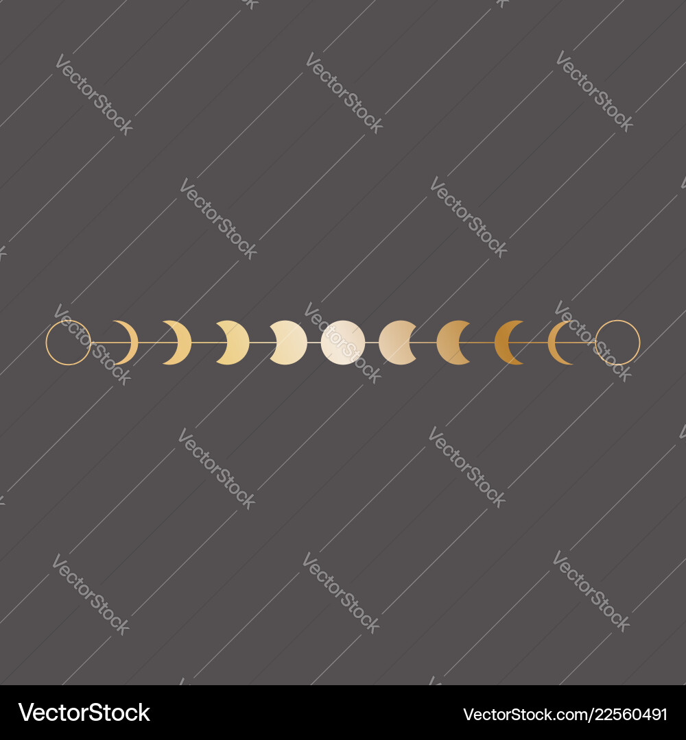 Moon phases icon border Royalty Free Vector Image