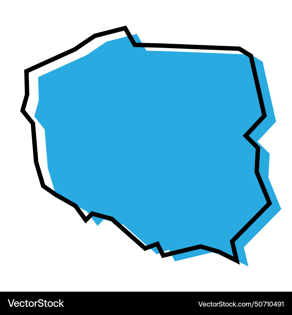 Poland simplified map Royalty Free Vector Image