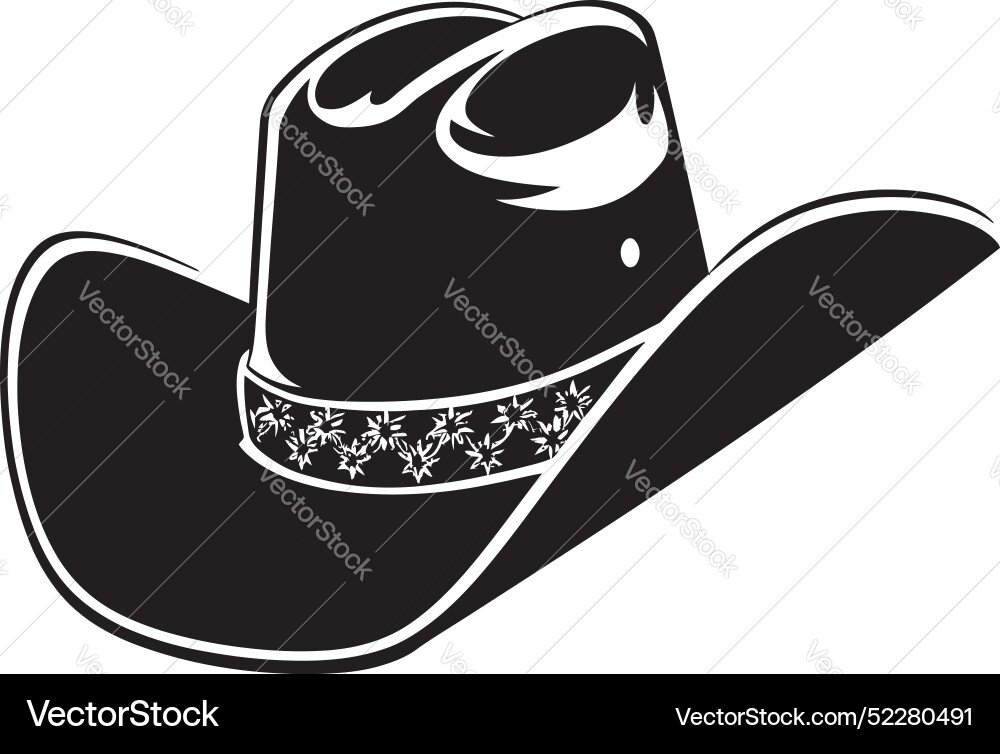 Rustic royalty cowboy hat icon in timeless black Vector Image