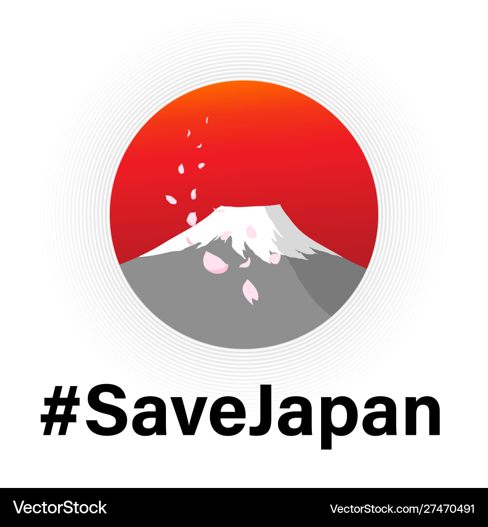 Save japan natural disaster concept Royalty Free Vector