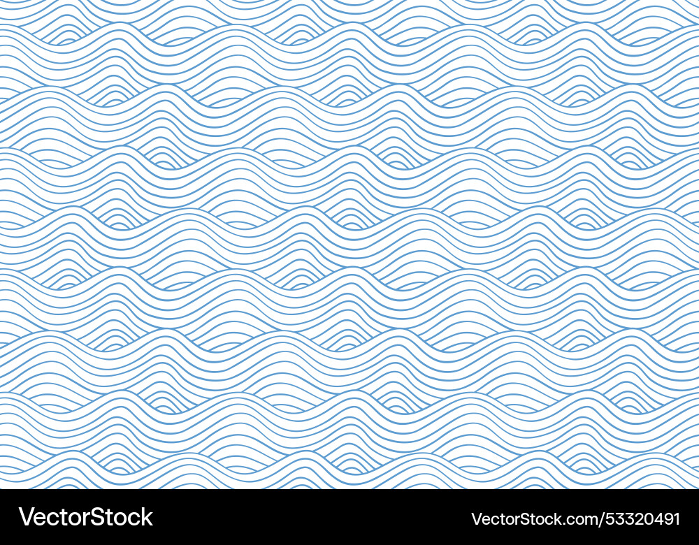 Seamless pattern with doodle waves Royalty Free Vector Image