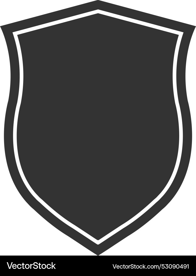 Shield symbol black security icon guard sign Vector Image
