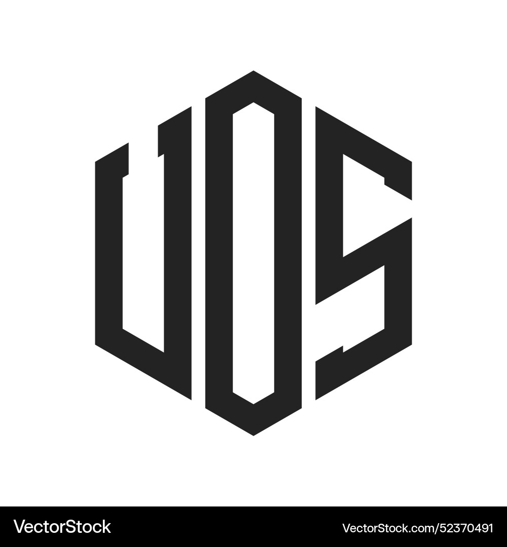 Uos logo design initial letter monogram Royalty Free Vector