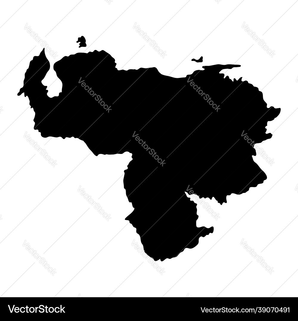 Venezuela island map silhouette Royalty Free Vector Image