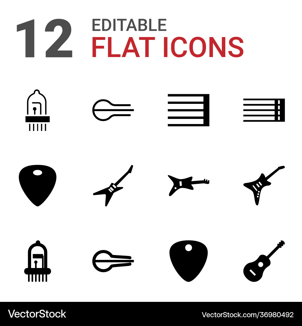 12 guitar icons Royalty Free Vector Image - VectorStock