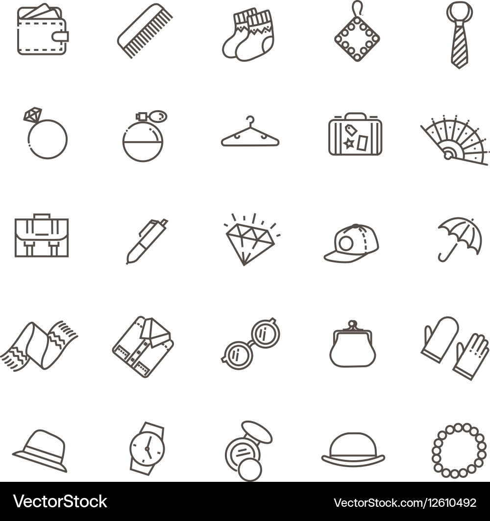 Accessories concept line flat design Royalty Free Vector