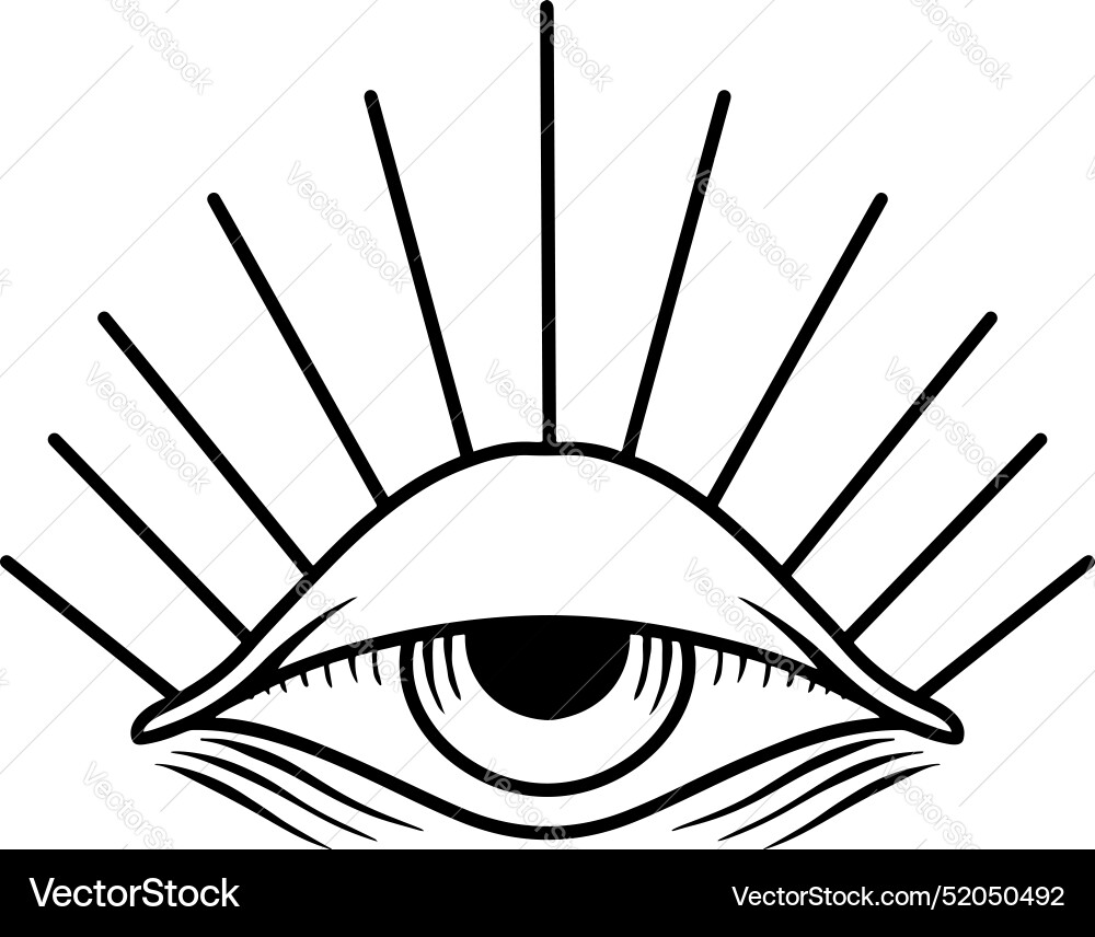 An human eye in tattoo style design element Vector Image
