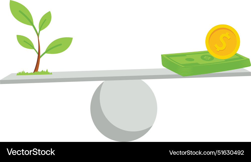 Balance between environment and economy Royalty Free Vector