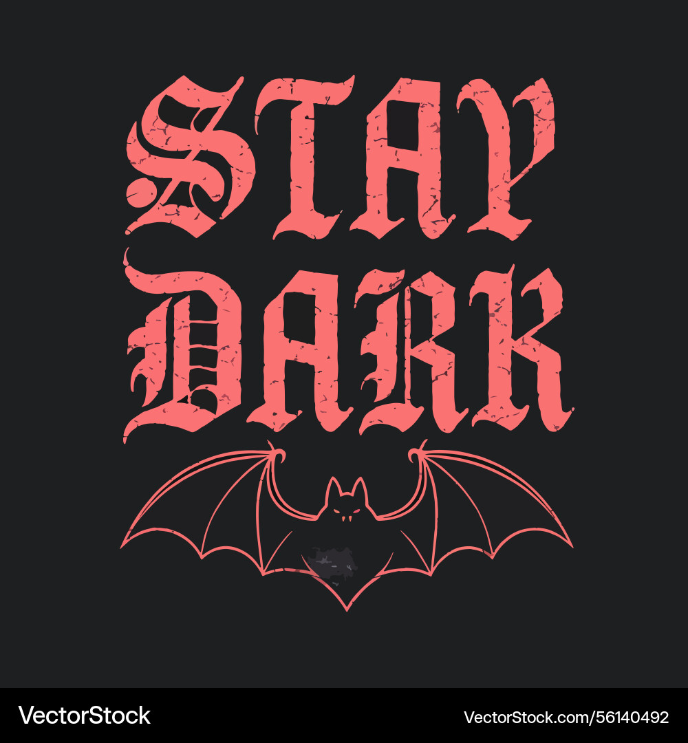 Bat typography art design premium quality Vector Image