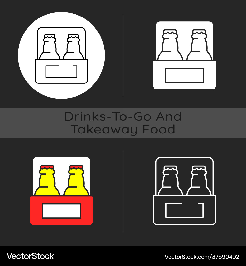 Beer to go dark theme icon Royalty Free Vector Image