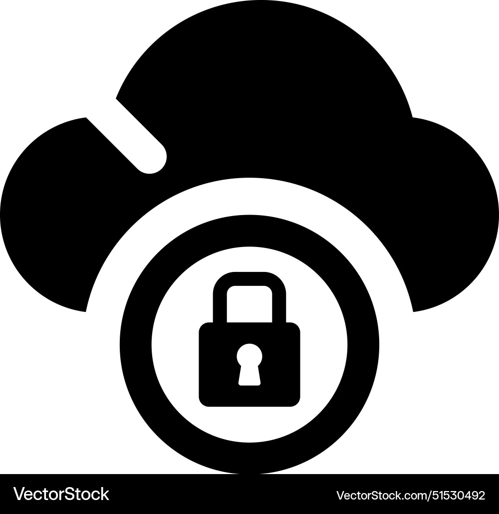 Cloud lock icon Royalty Free Vector Image - VectorStock