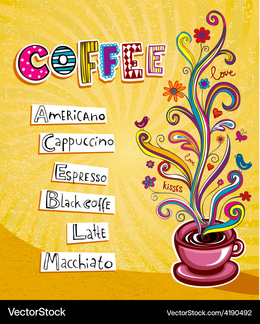 Coffee theme background Royalty Free Vector Image