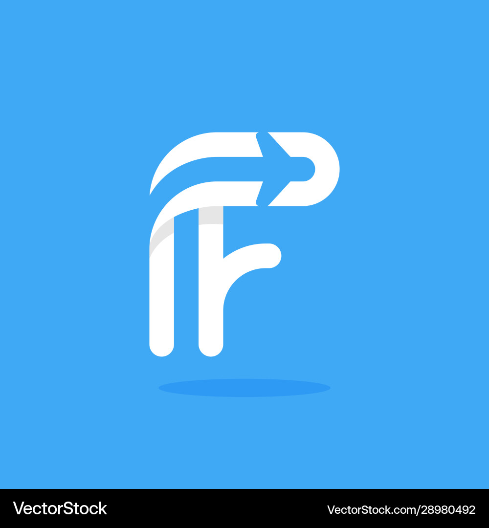 F Flight Letter Logo Royalty Free Vector Image