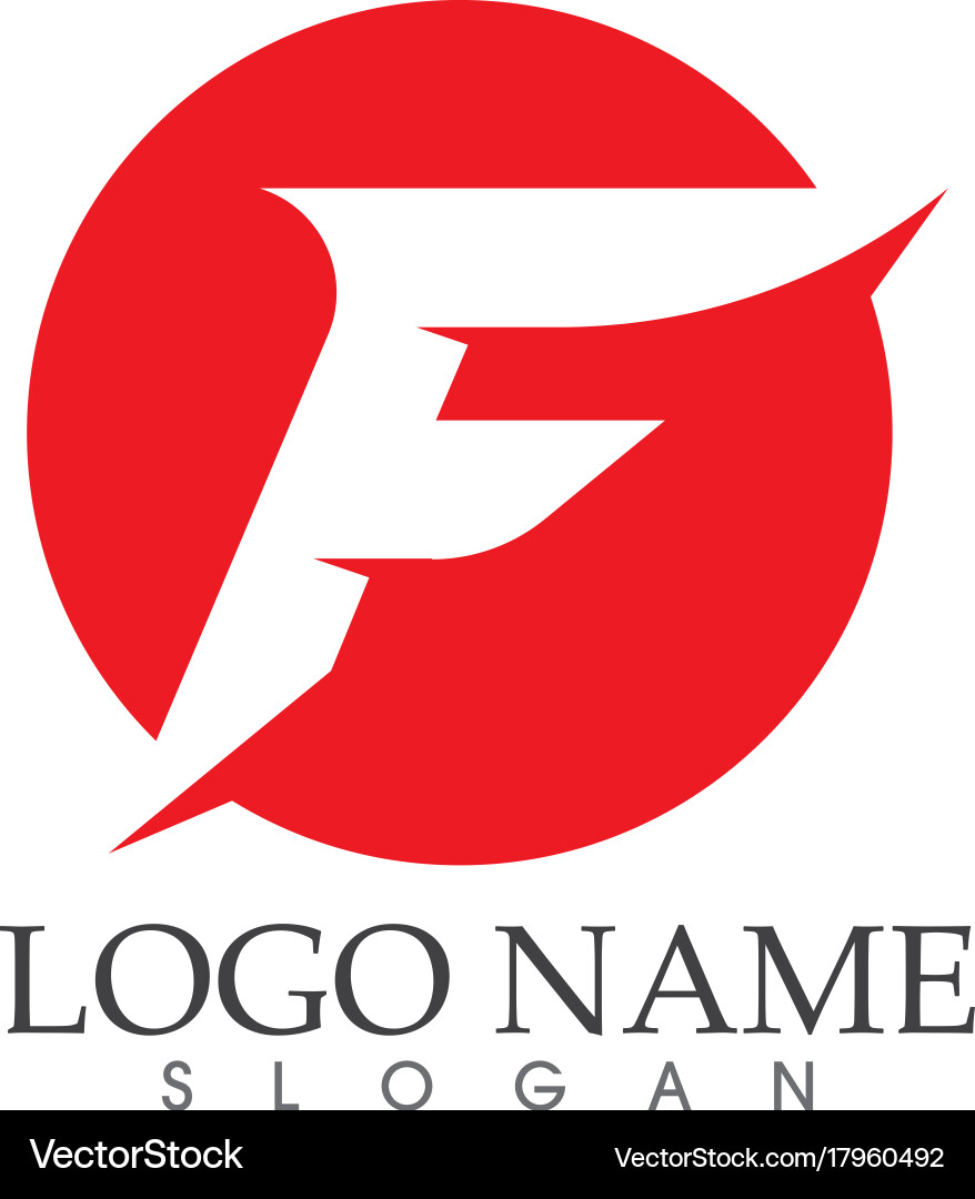 F letter logo and symbols template icons Vector Image