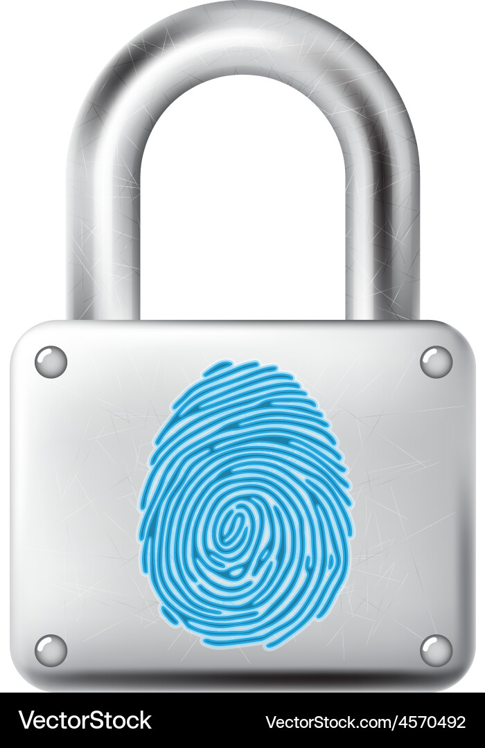 Fingerprint lock Royalty Free Vector Image - VectorStock