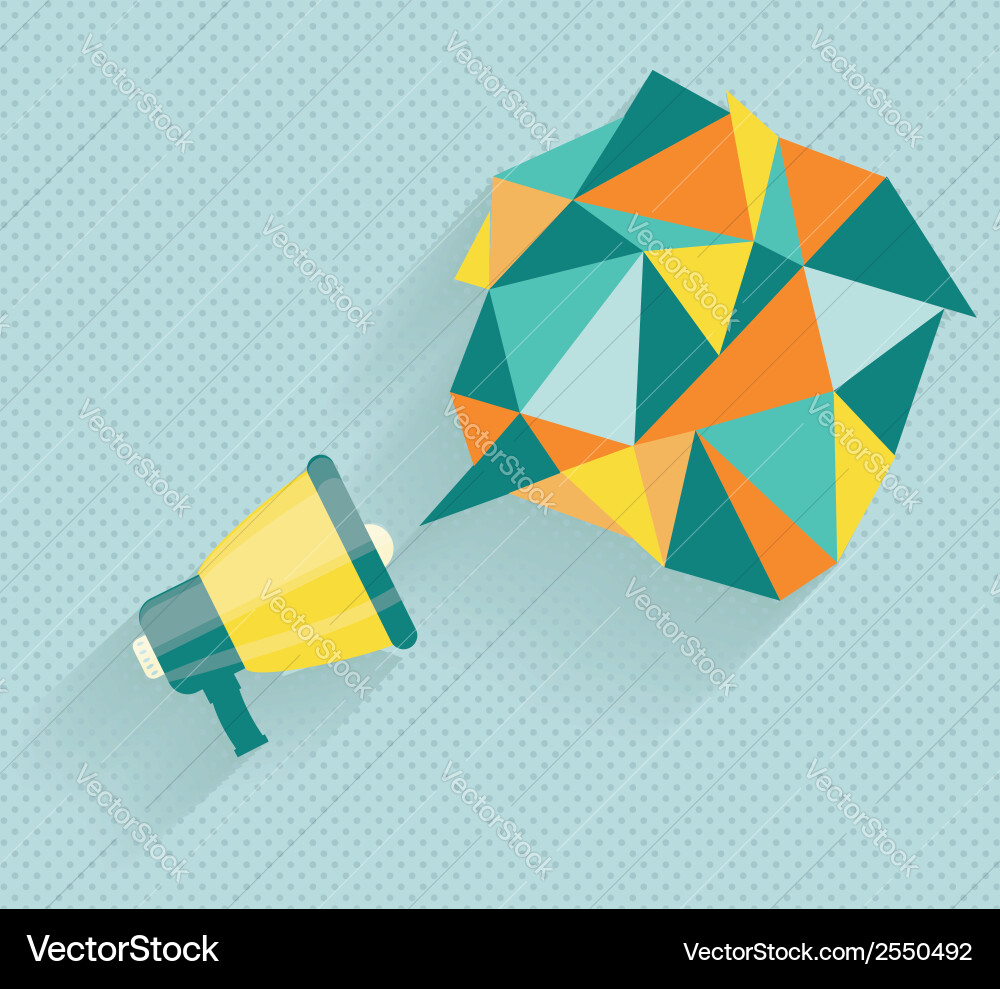 Flat icon of megaphone Royalty Free Vector Image