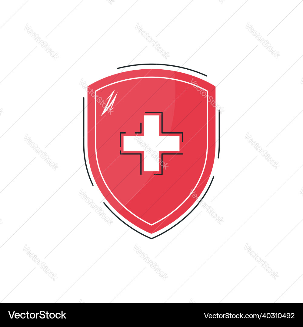 Immune Defense Shield Icon Royalty Free Vector Image