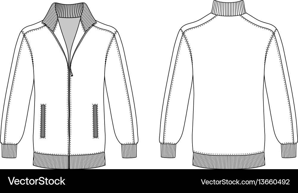 Jacket with zipper Royalty Free Vector Image - VectorStock